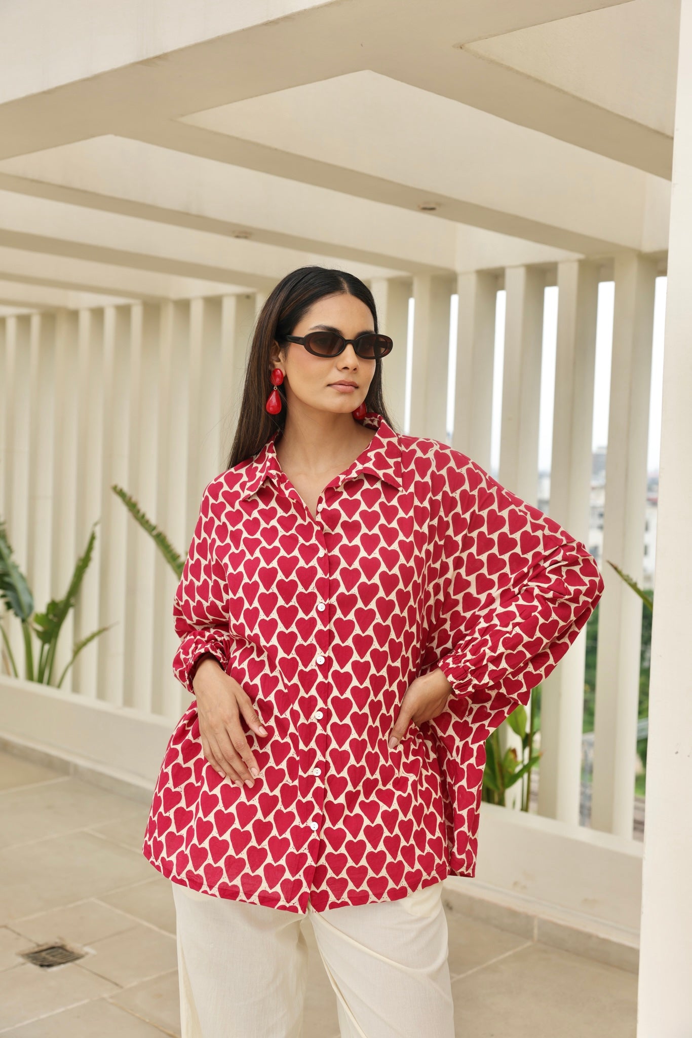 Poppy Blouse in Red – Happy Hatti