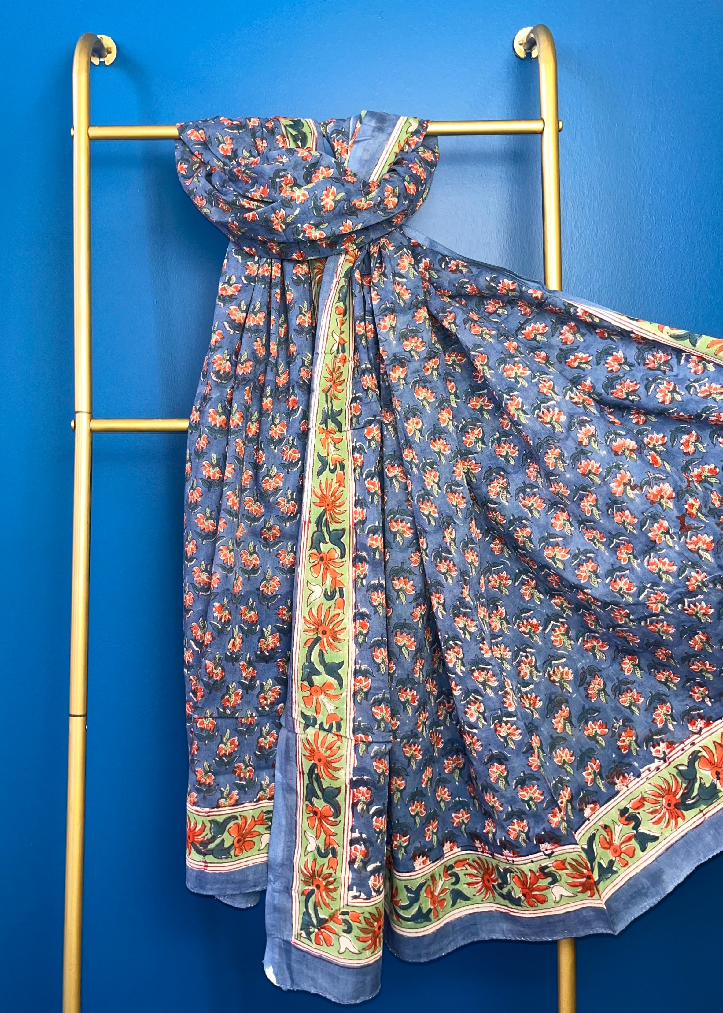 Cotton Scarf- Denim Blue – Happy Hatti